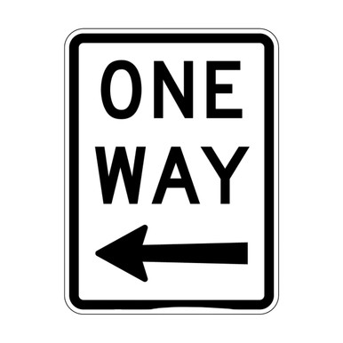 Regulatory One Way (Left Arrow) Sign - 450 x 600mm | SAYKA