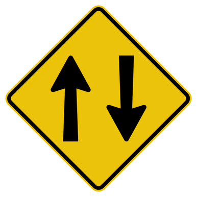 Warning Two Way (Symbolic) Sign - 600 x 600mm - SAYKA