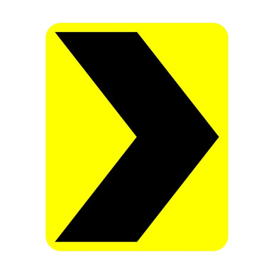 Hazard Chevron Alignment Marker (Right Chevron) Sign - 600 x 750mm - SAYKA