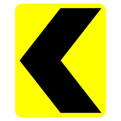 Hazard Chevron Alignment Marker (Left Chevron) Sign - 750 x 900mm - SAYKA
