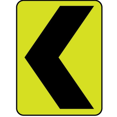 Hazard Chevron Alignment Marker - (Left Chevron) Sign - 600 x 750mm - SAYKA