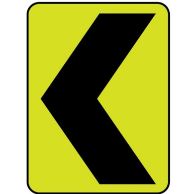 Hazard Chevron Alignment Marker - (Left Chevron) Sign - 750 x 900mm - SAYKA