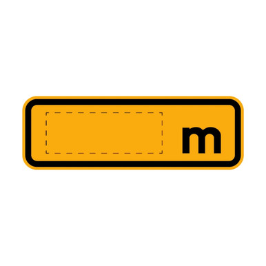 Warning Distance Plate M Sign - 600 x 200mm - SAYKA