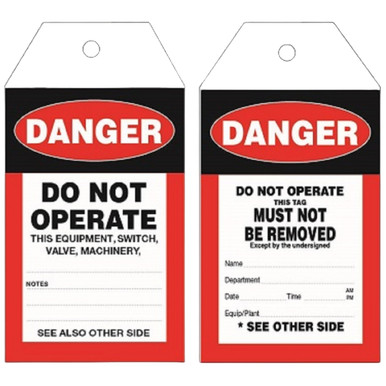 Safety Tag - Danger Do Not Operate - 100 Pack | SAYKA