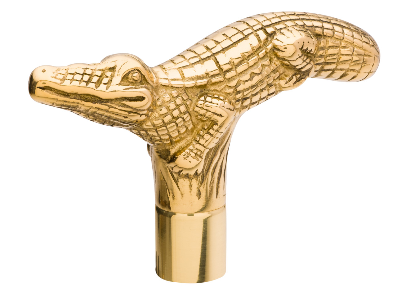 Alligator Brass Cane Handle