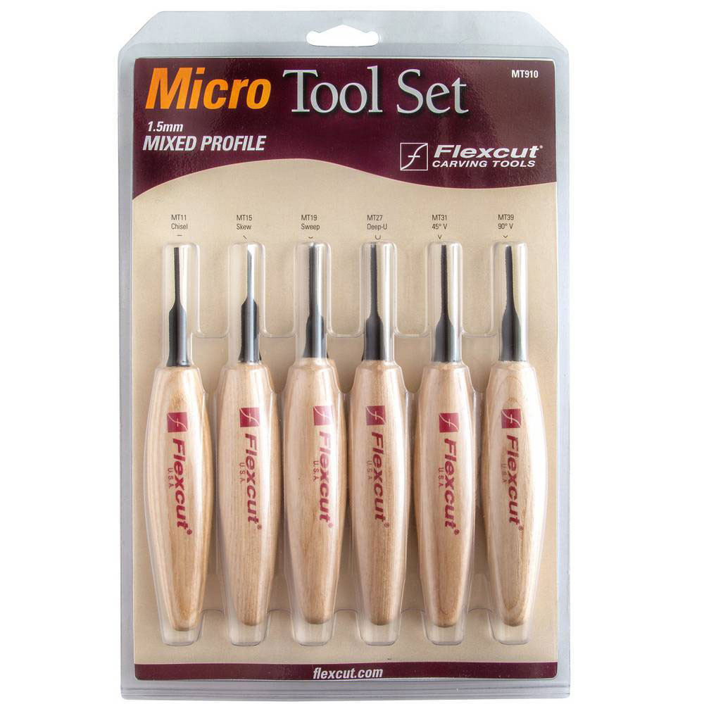 Flexcut 1.5mm Micro Tool Set, 6pcs