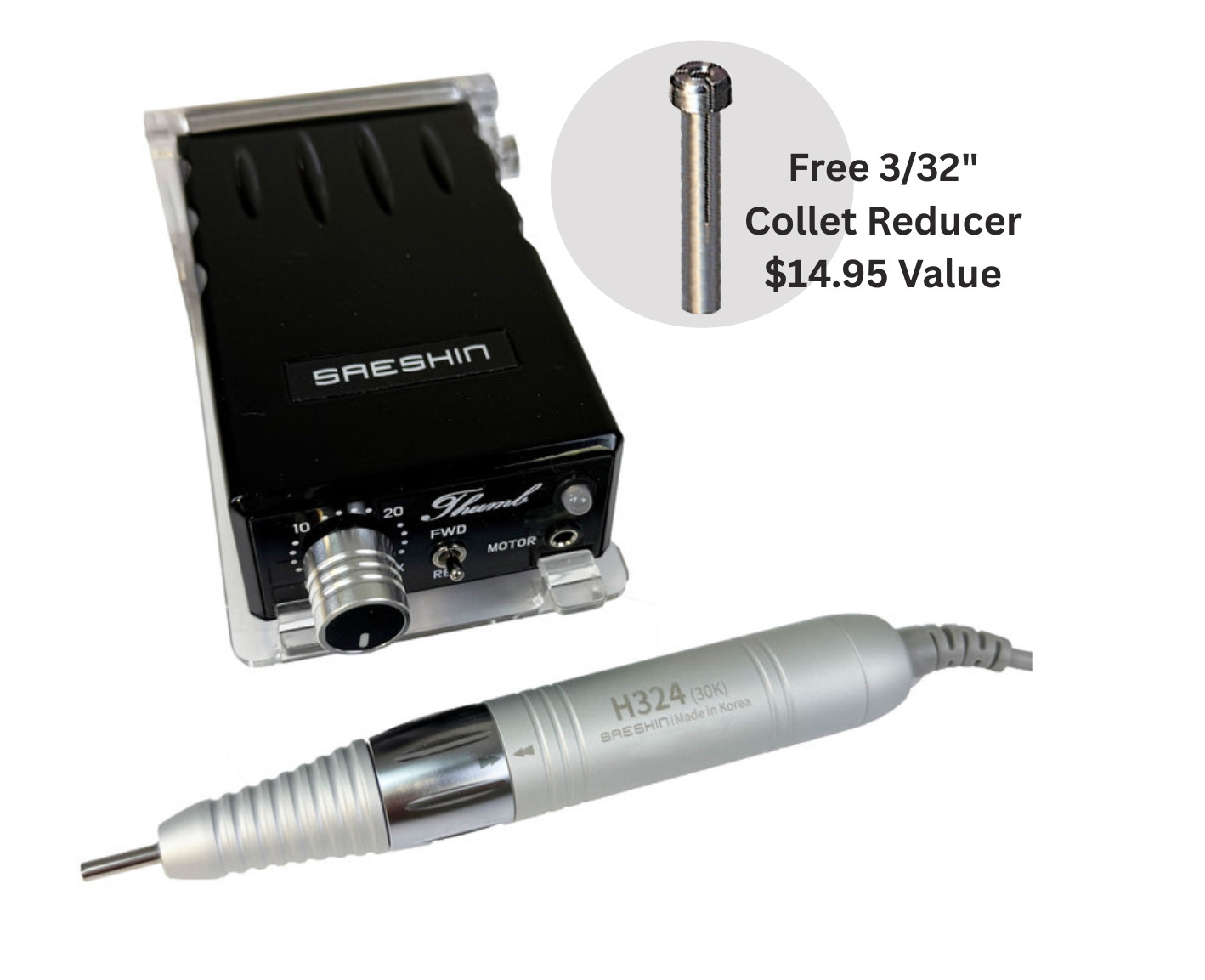 Thumb Portable Micro Motor w/ Free 3/32 Reducer - TreelineUSA