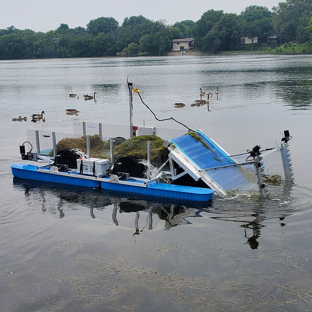 WaterGator: Remote Controlled Aquatic Harvester for Lakes