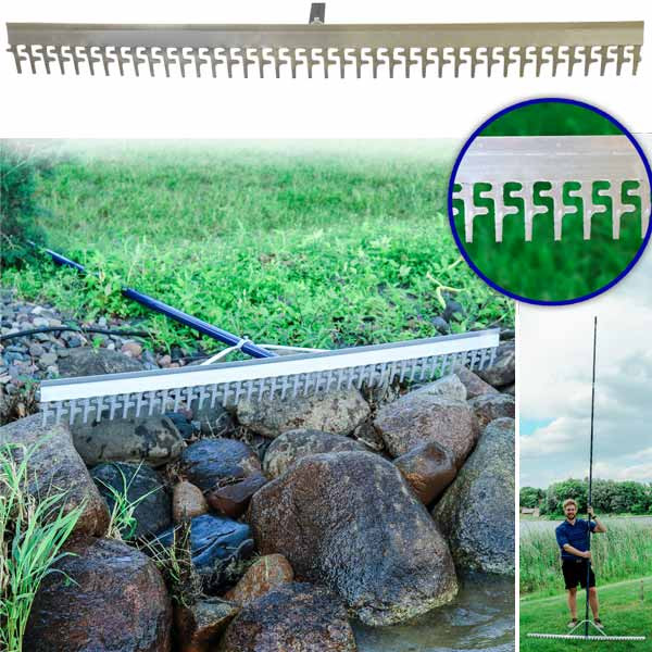 Long Reach Lake Rake | Extra Long Reach for Seaweed, Algae & Aquatic Weeds