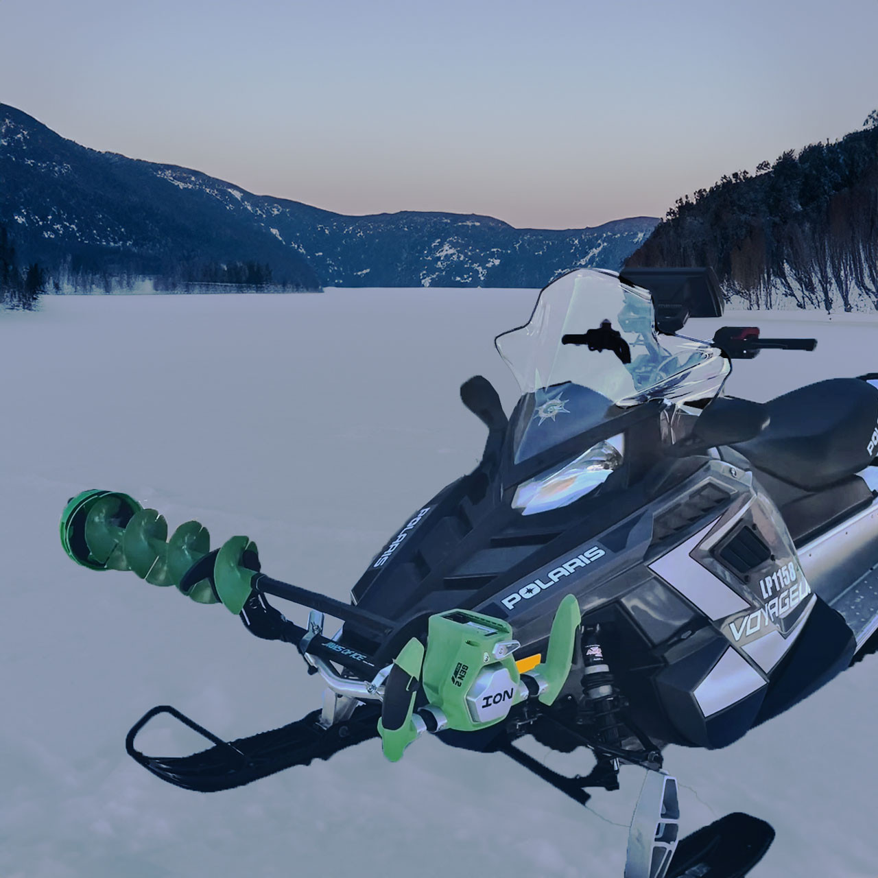 Ice Auger Mount for ATV, UTV, Snowmobile | Jaws of Ice
