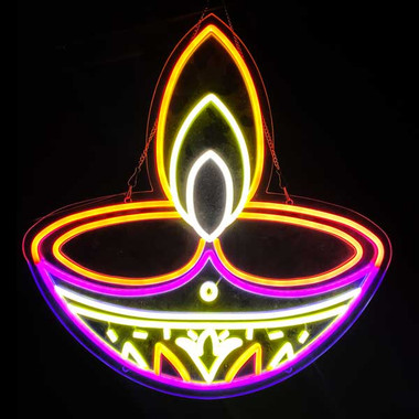 Diwali Diya LED Neon 19 Inch LED Decor for Festival of Light