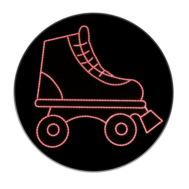 RGB Neon Roller Skate Sign 4 Foot - Retro LED Display