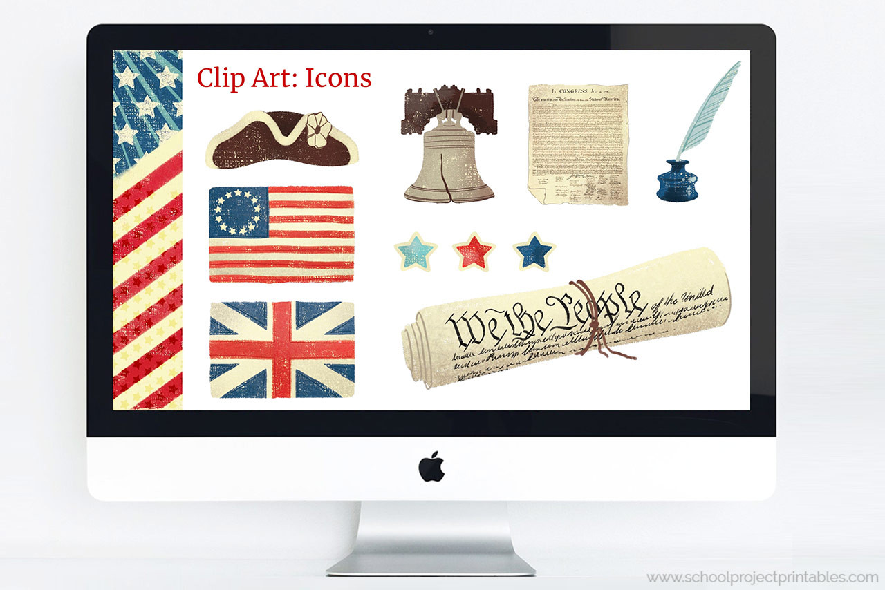 American Revolution PowerPoint Template Theme - School Project Printables