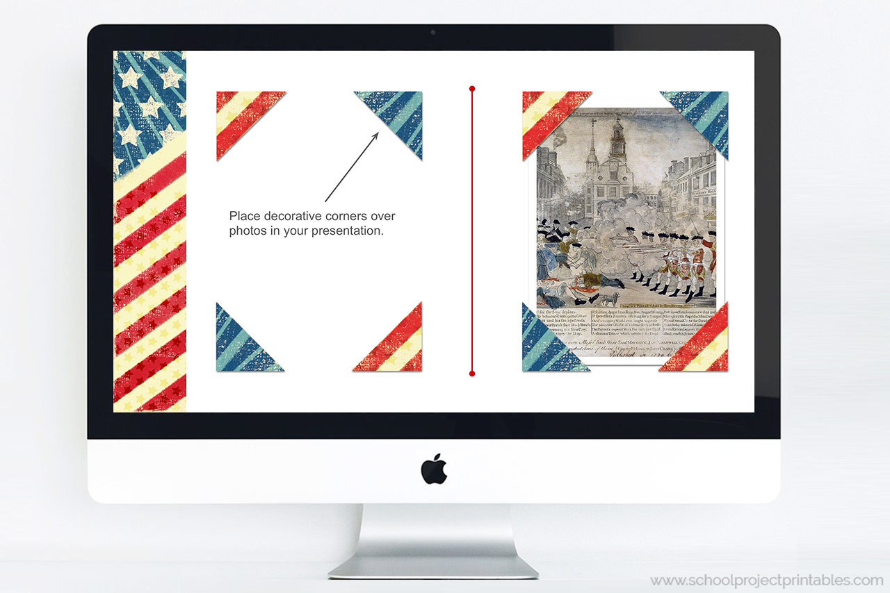American Revolution PowerPoint Template Theme - School Project Printables
