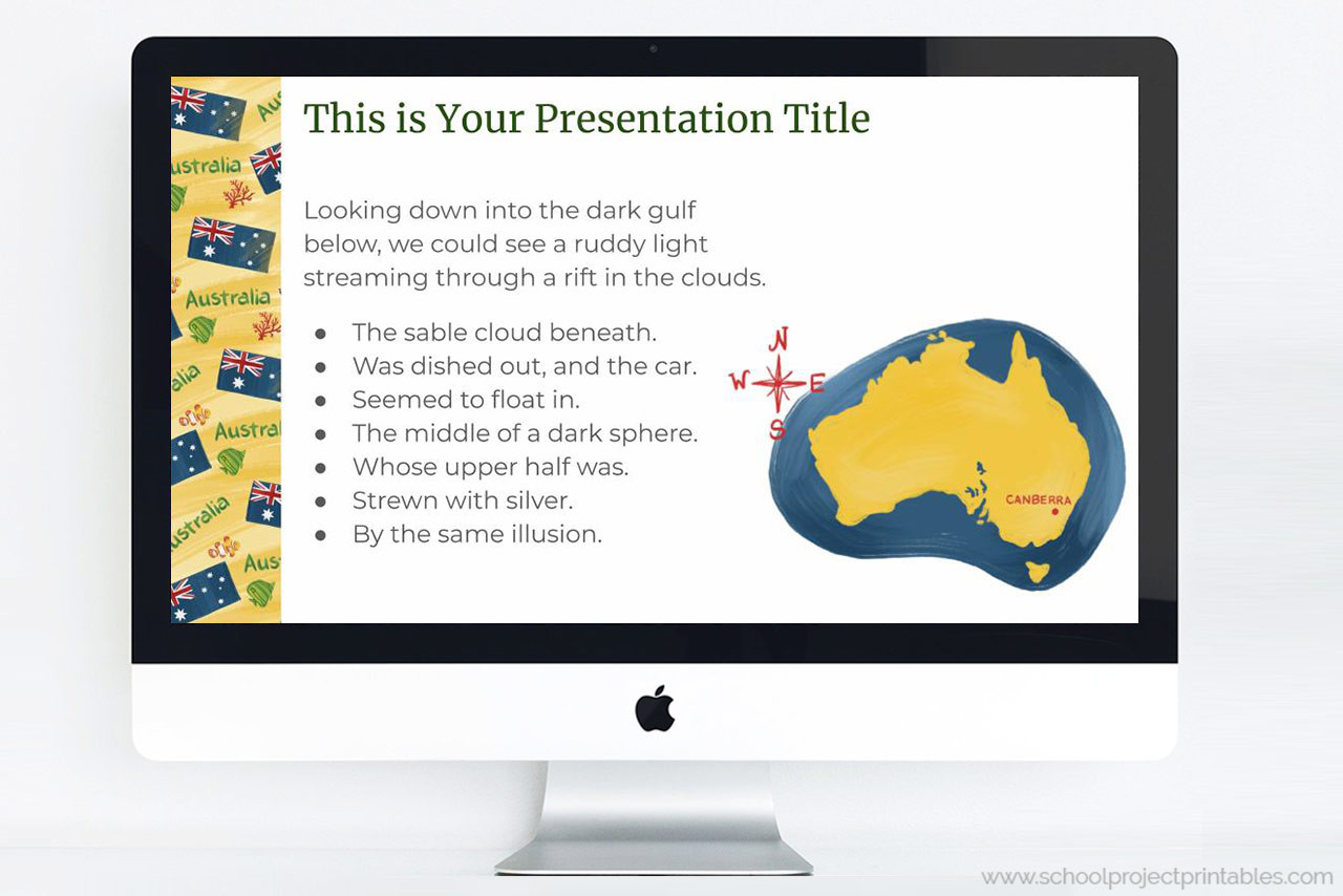Australia PowerPoint Template Theme - School Project Printables