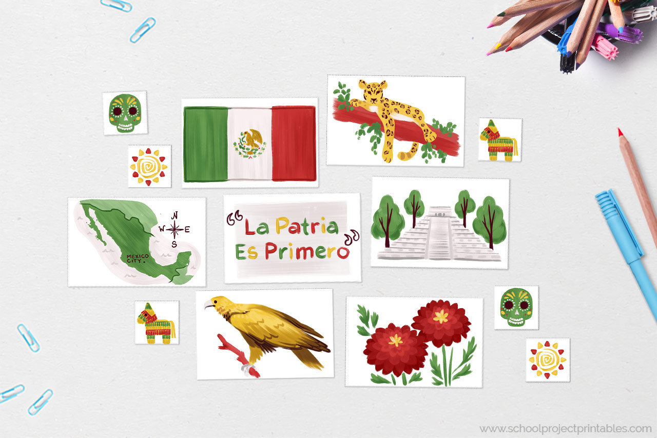 Mexico Display Board Poster Project Kit - School Project Printables