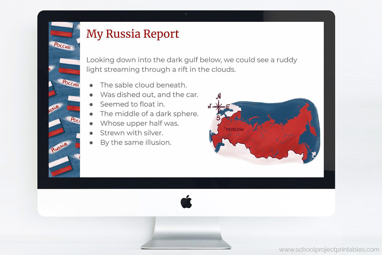 Russia PowerPoint Template Theme - School Project Printables