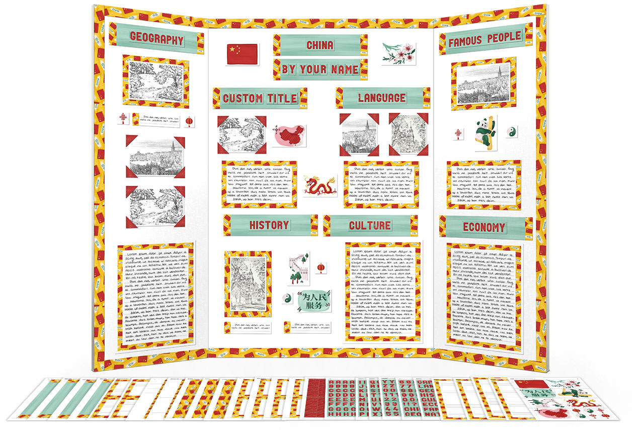 Ancient China Display Board Poster Project Kit - School Project Printables