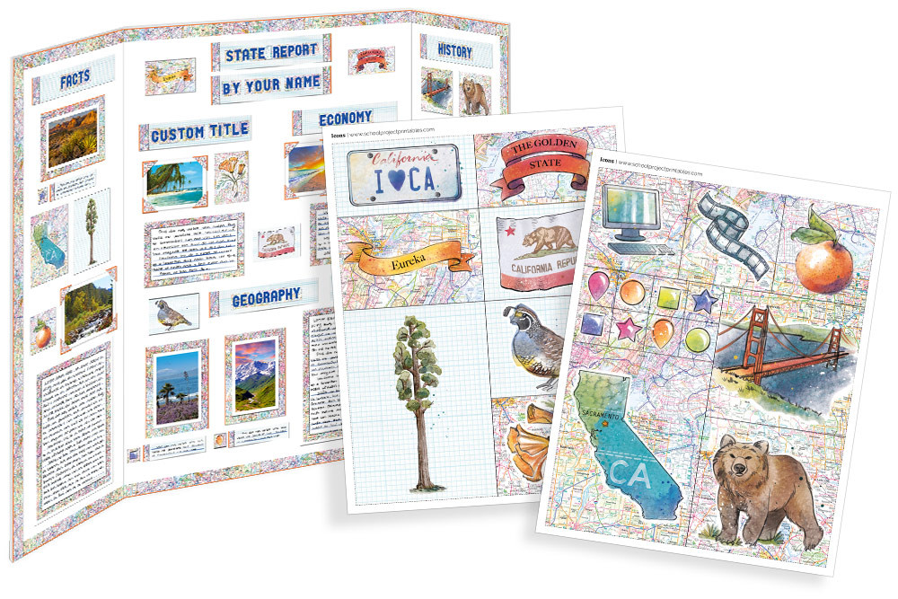 California State Report Display Board Poster Project Kit - School ...