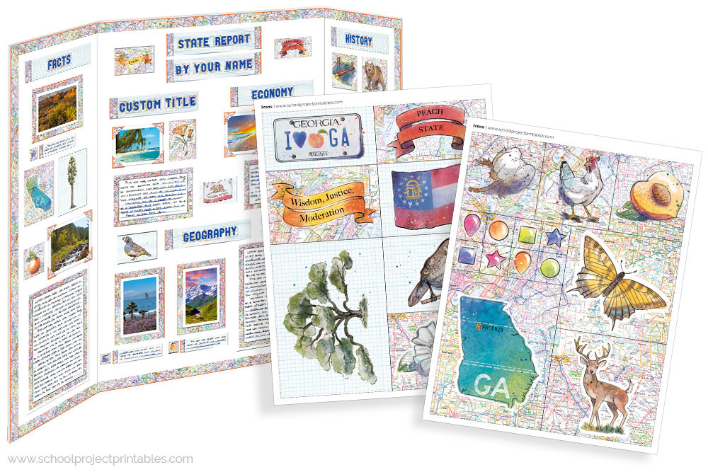 Georgia State Report Display Board Poster Project Kit - School Project ...