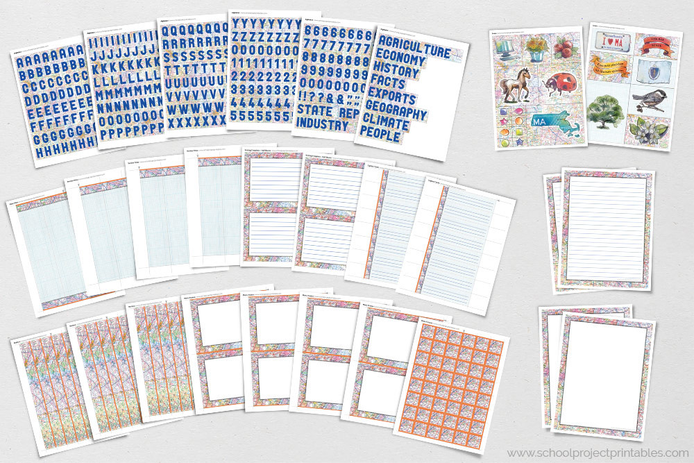 Massachusetts State Report Display Board Poster Project Kit - School ...
