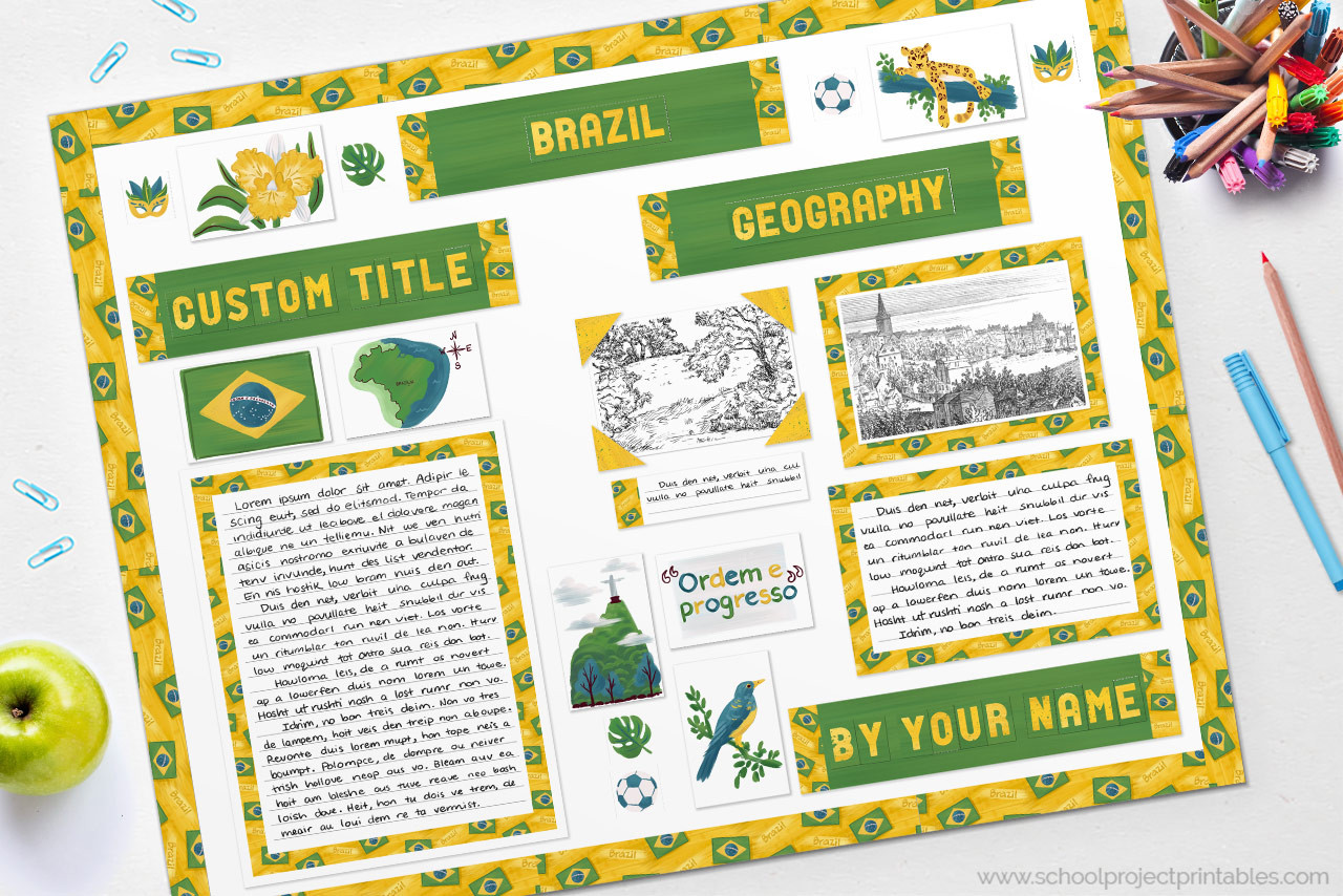 Brazil Project - Display Poster Tutorial - School Project Printables