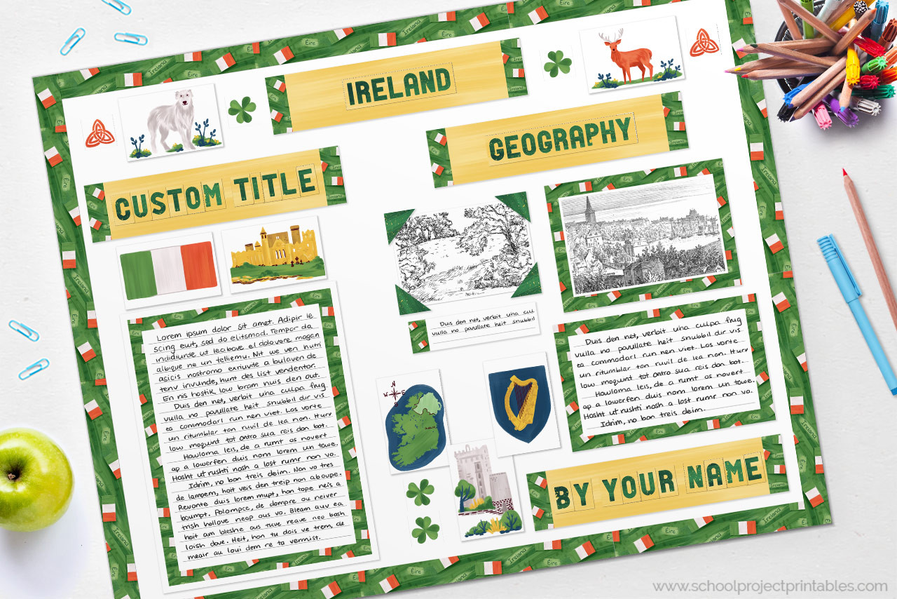 Ireland Project - Display Poster Tutorial - School Project Printables