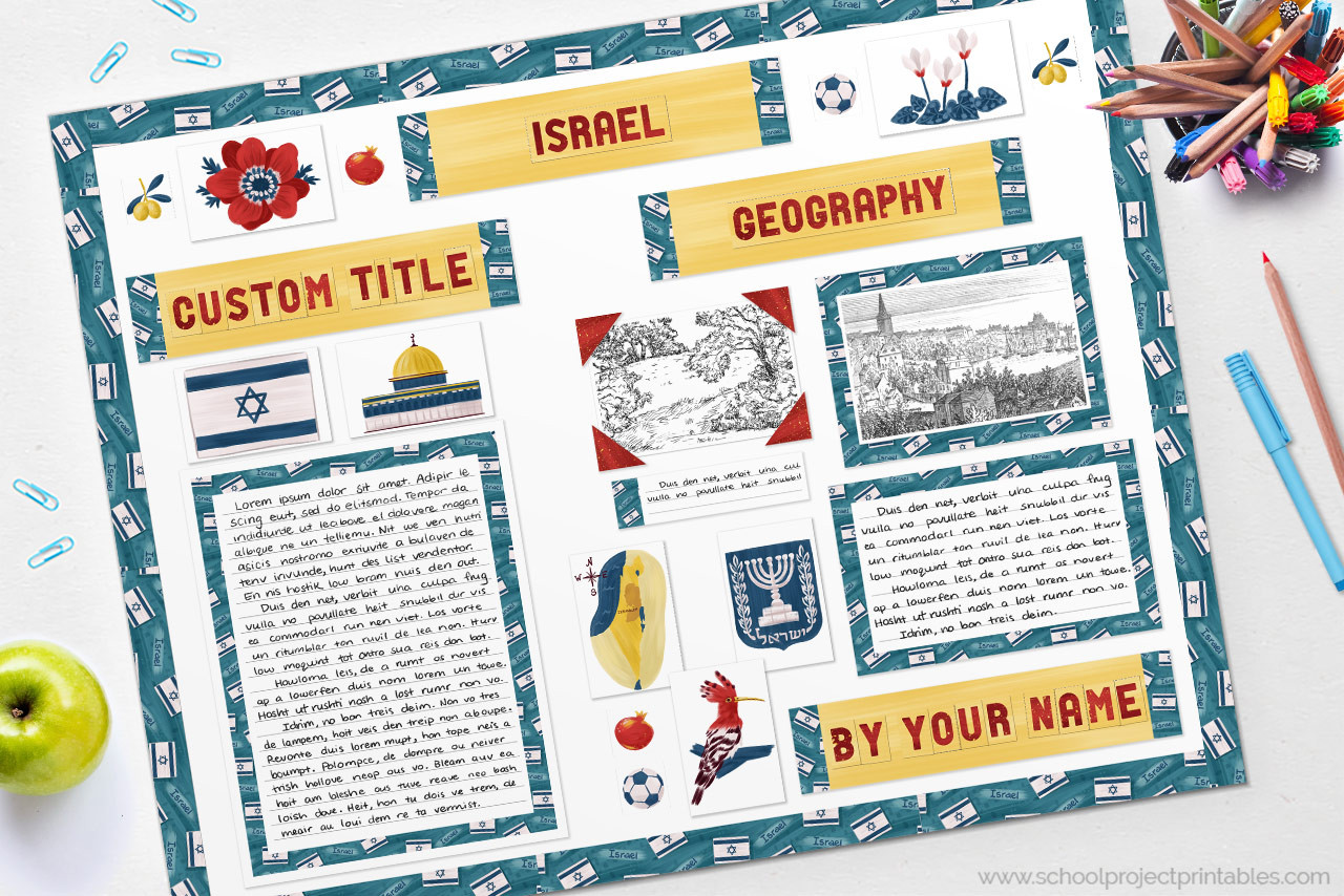 Israel Project - Display Poster Tutorial - School Project Printables