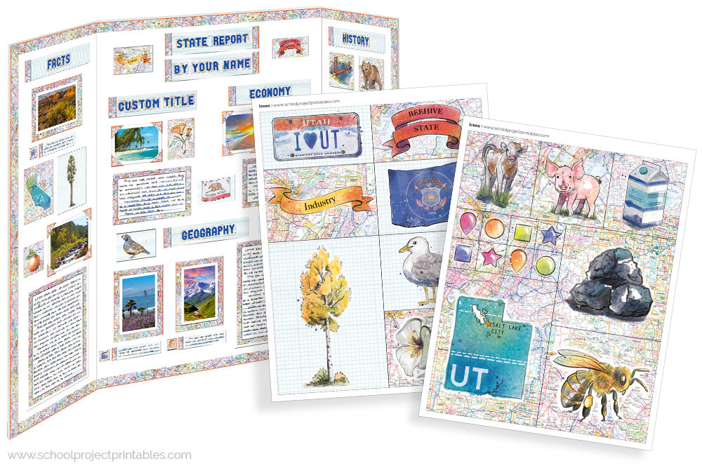 Florida State Report Display Board Poster Project Kit - School Project ...