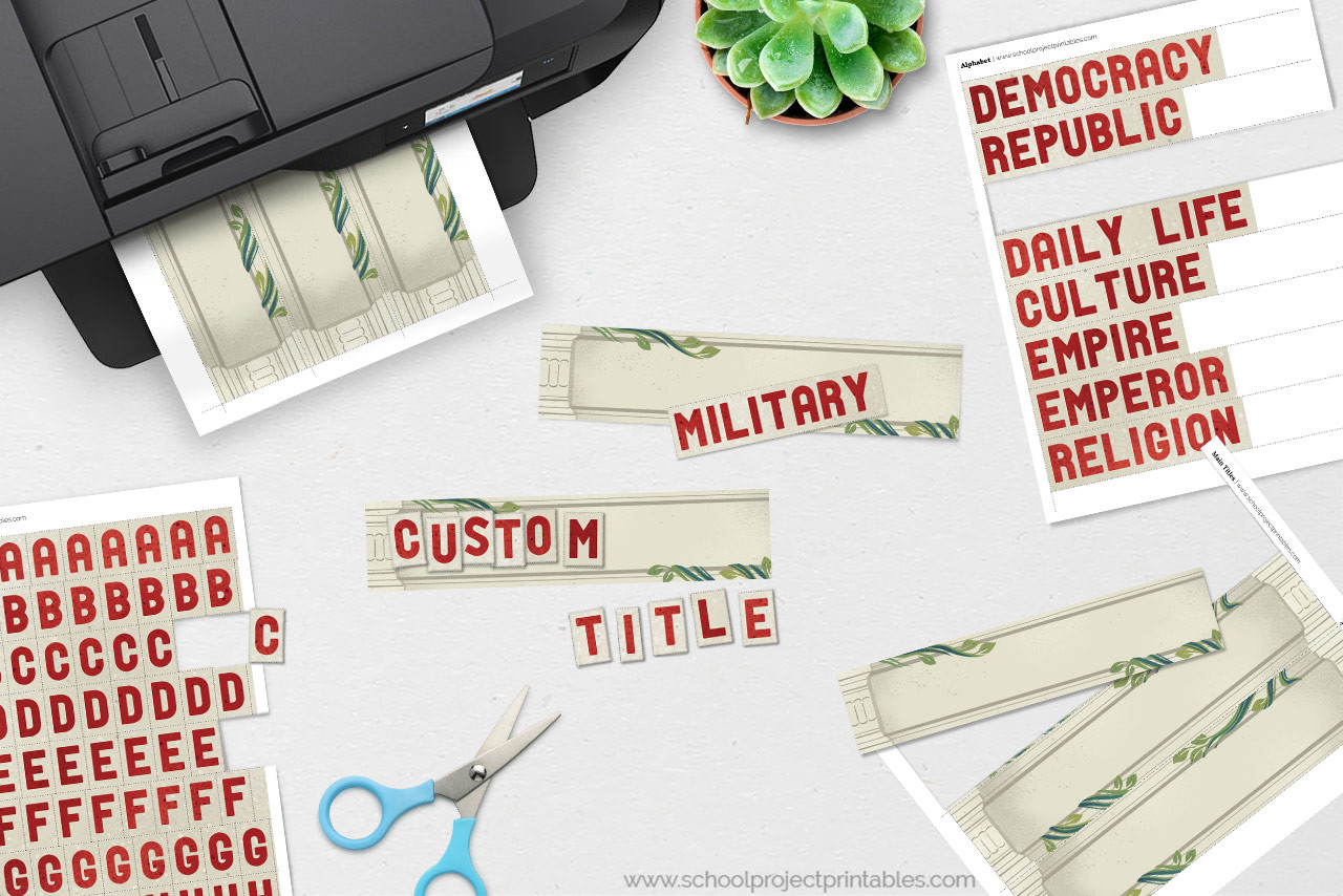 Ancient Rome Display Board Poster Project Kit - School Project Printables