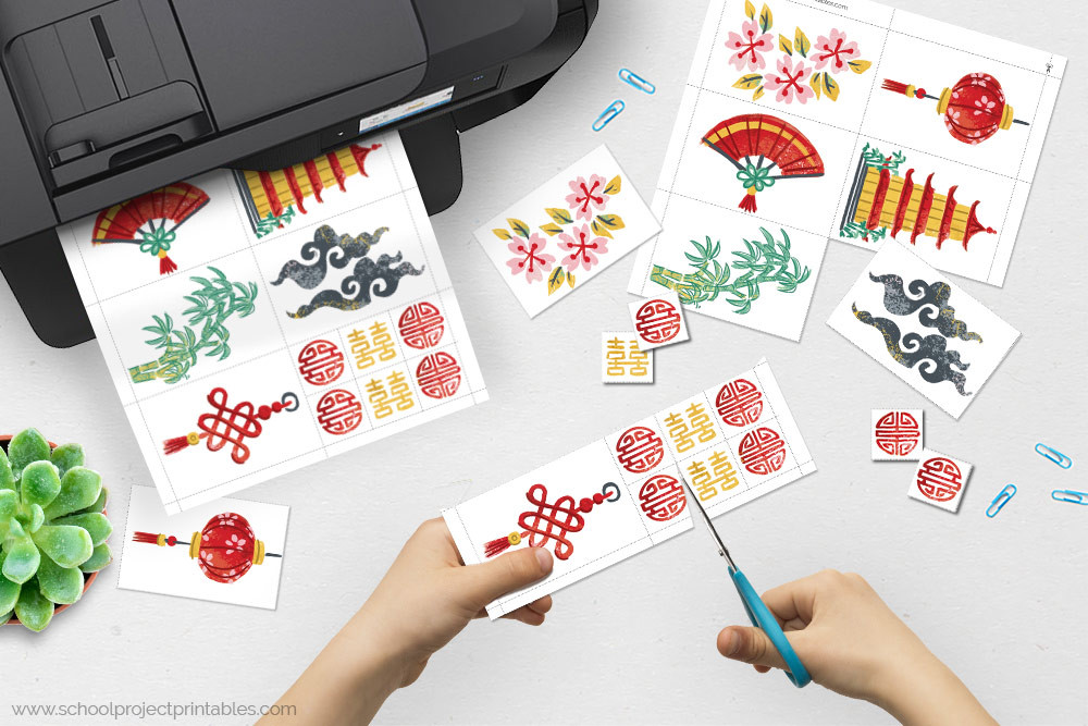 Ancient China Clip Art Icon Symbols Set - School Project Printables