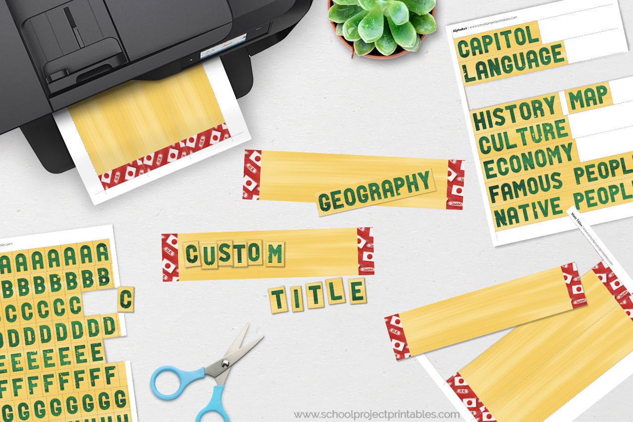 Japan Display Board Poster Project Kit - School Project Printables