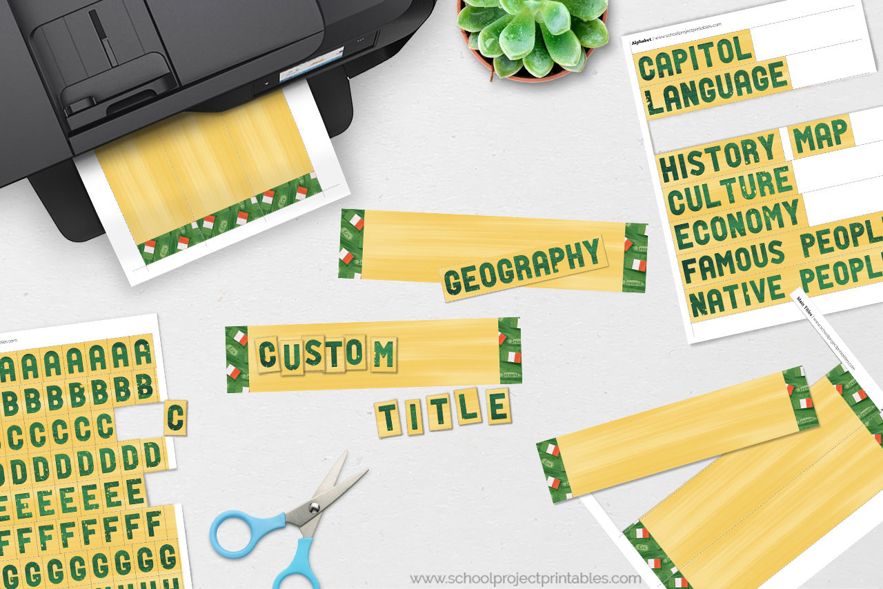 Ireland Display Board Poster Project Kit - School Project Printables