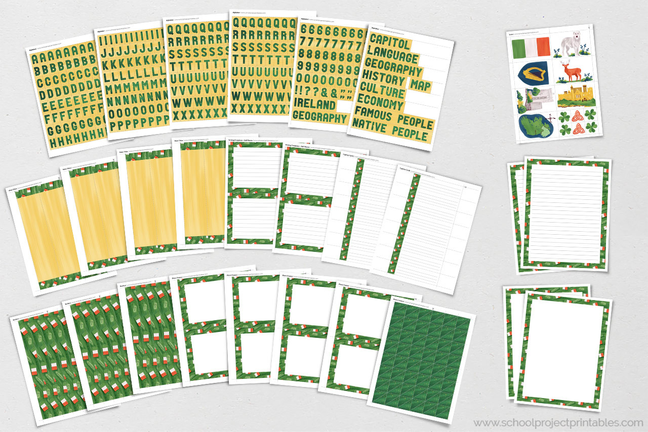 Ireland Display Board Poster Project Kit - School Project Printables