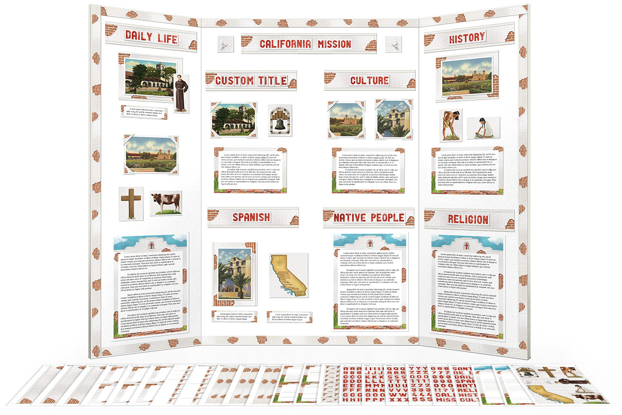 California Missions Project Display Board Poster Project Kit - School ...
