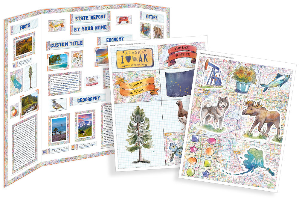 Alaska State Report Display Board Poster Project Kit - School Project ...
