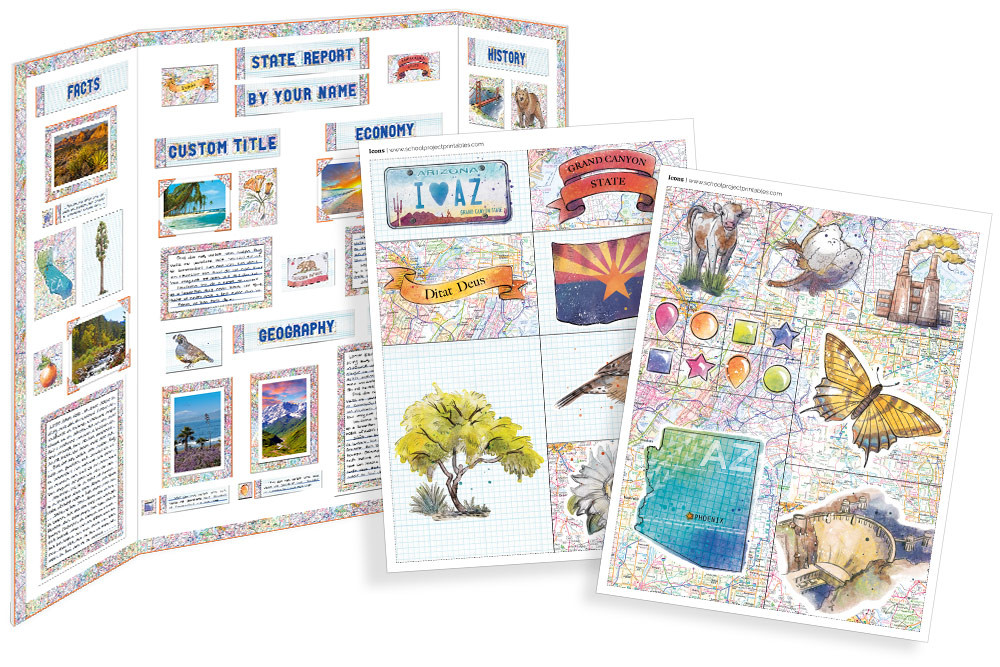 Arizona State Report Display Board Poster Project Kit - School Project ...