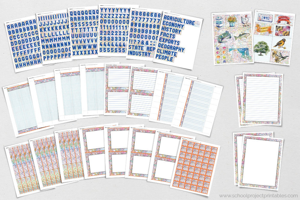Maryland State Report Display Board Poster Project Kit - School Project ...