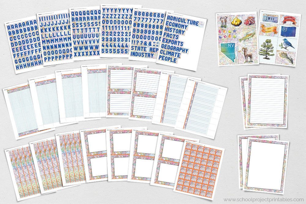 Nevada State Report Display Board Poster Project Kit - School Project ...