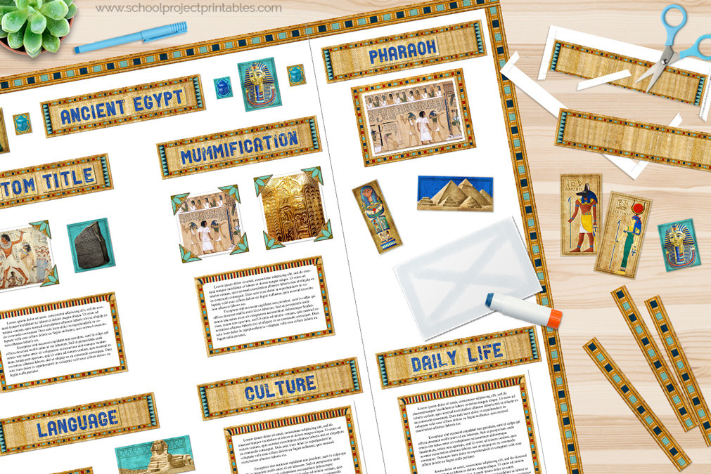 Ancient Egypt - Project Display Board Tutorial - School Project Printables