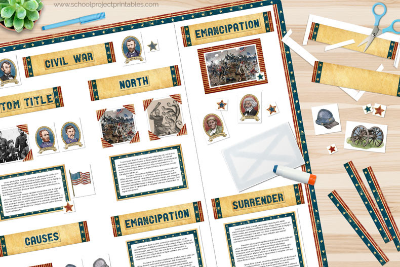 American Civil War Project Tutorial - School Project Printables