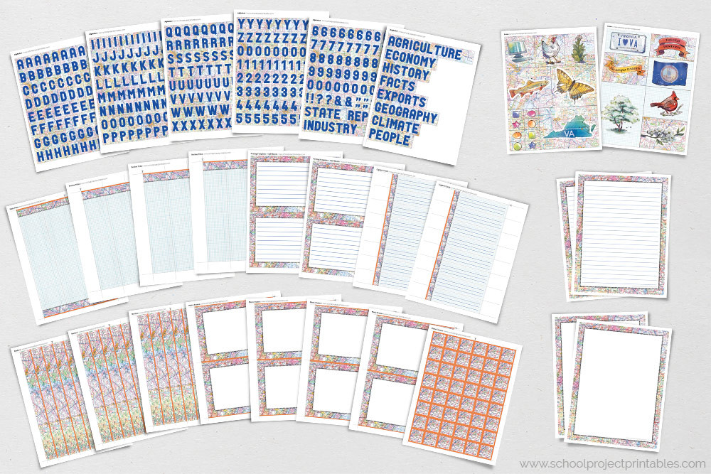 Virginia State Report Display Board Poster Project Kit - School Project ...
