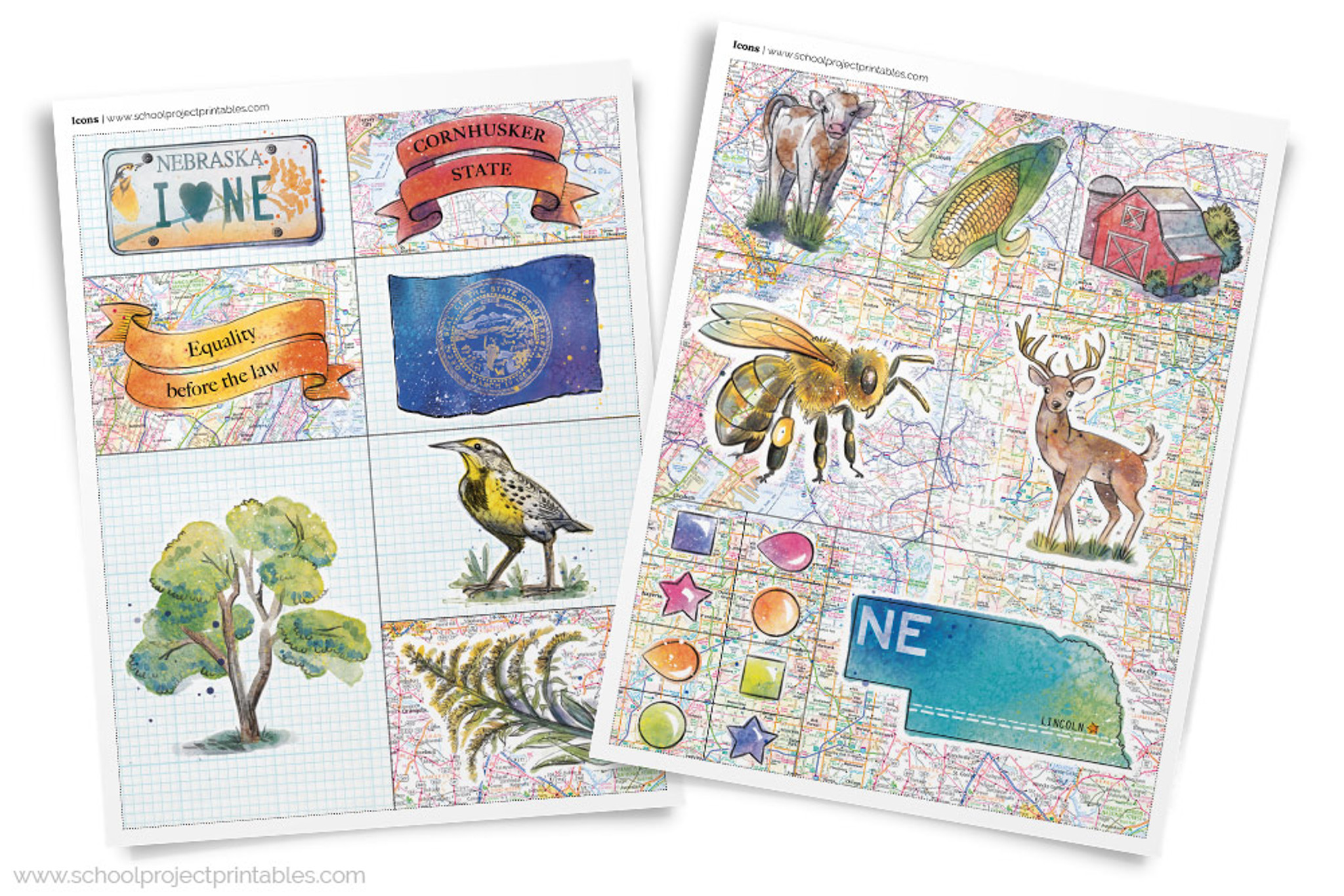 nebraska state symbols coloring pages