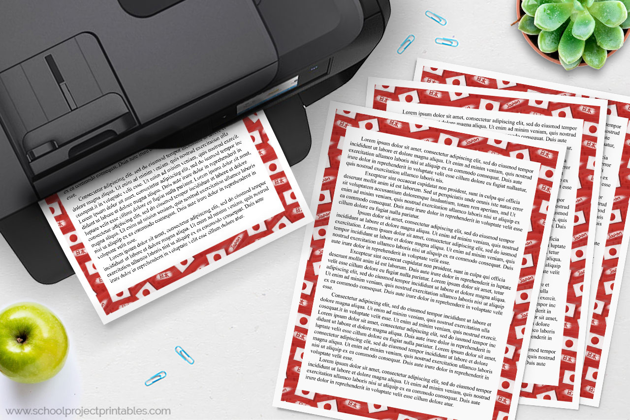 Japanese Paper With Border Printable Paper Clip Border Design Hi Res