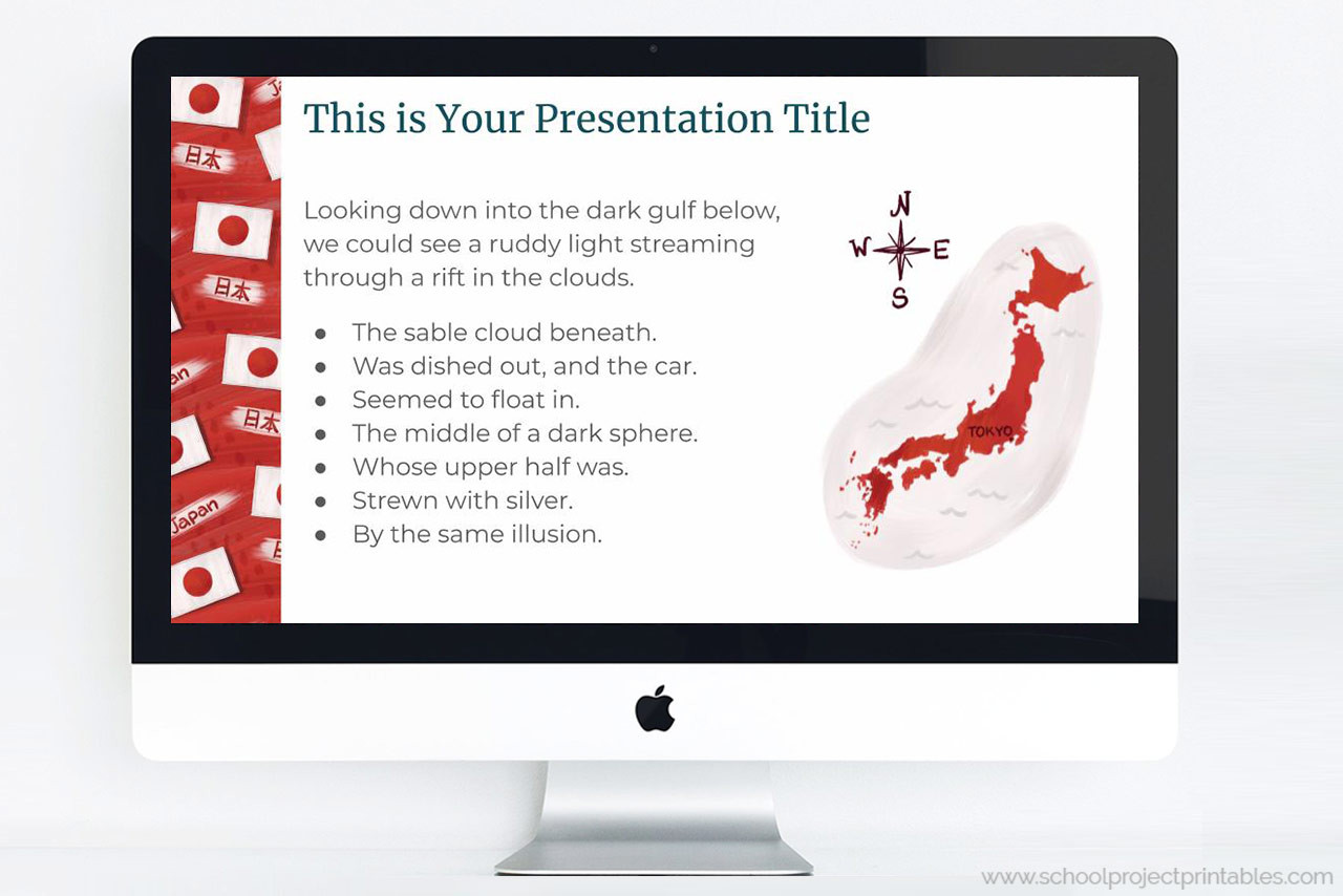 Japan PowerPoint Template Theme - School Project Printables