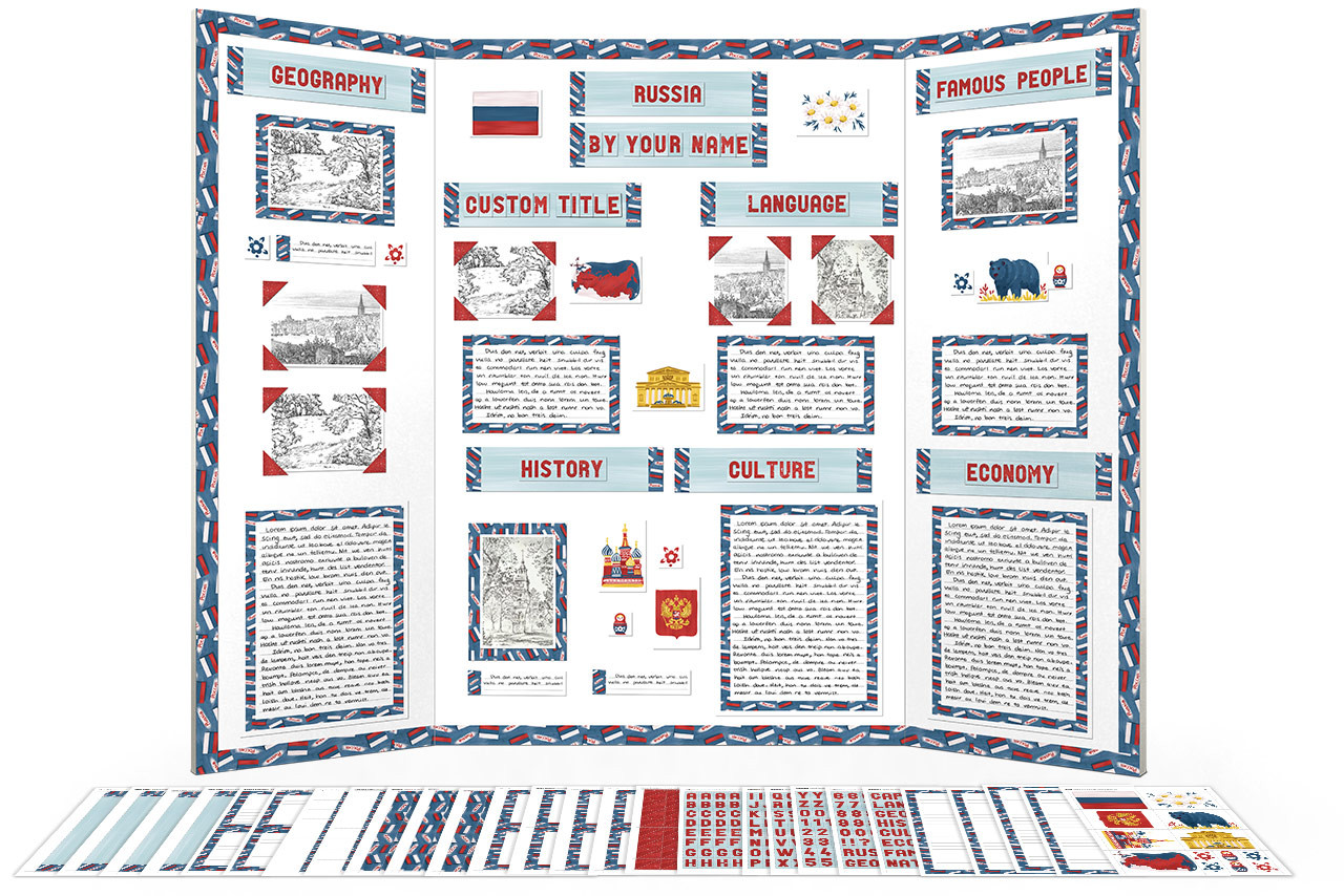 Russia Display Board Poster Project Kit - School Project Printables