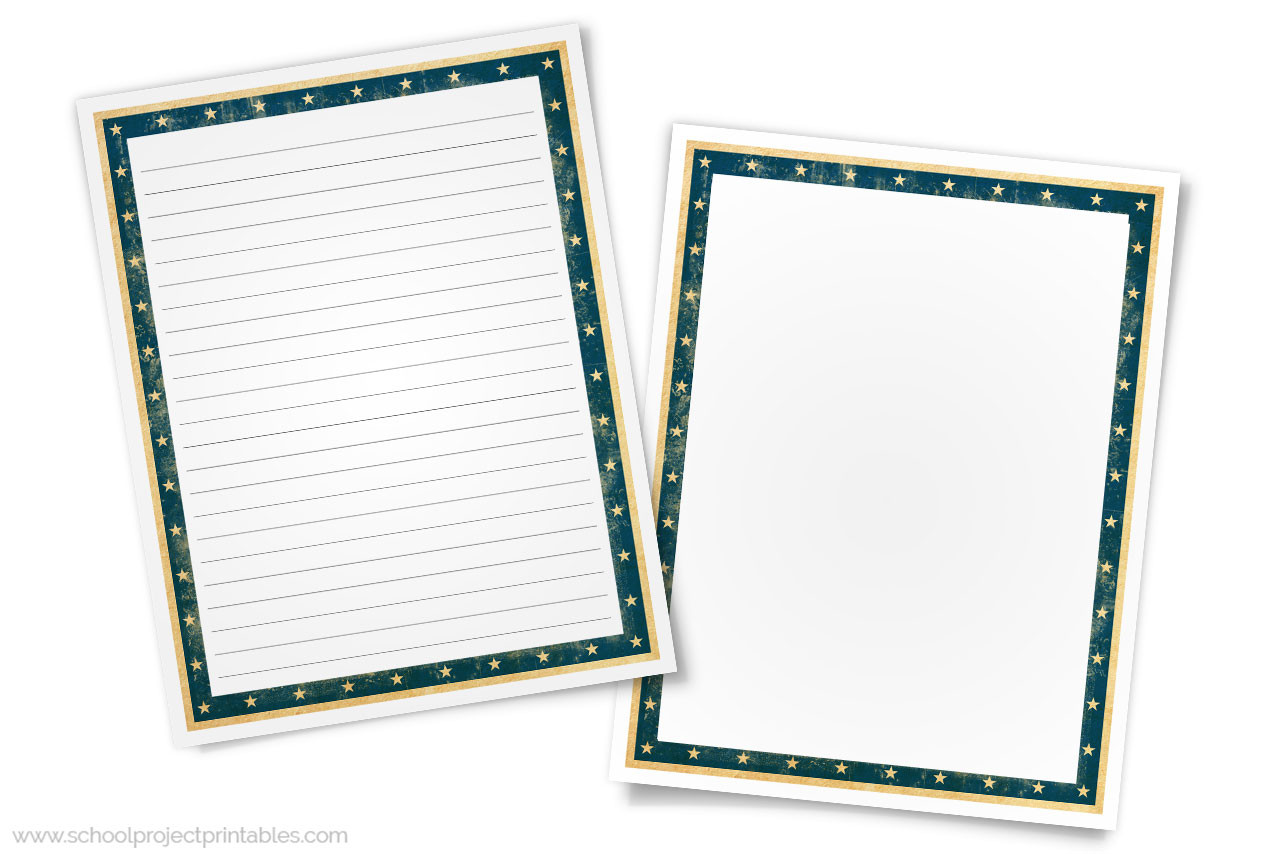 American Civil War Writing Templates - Paper with Border of Stars on ...