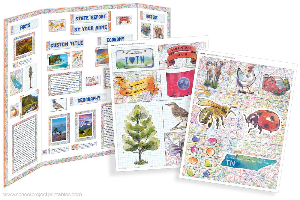 Tennessee State Report Display Board Poster Project Kit - School ...
