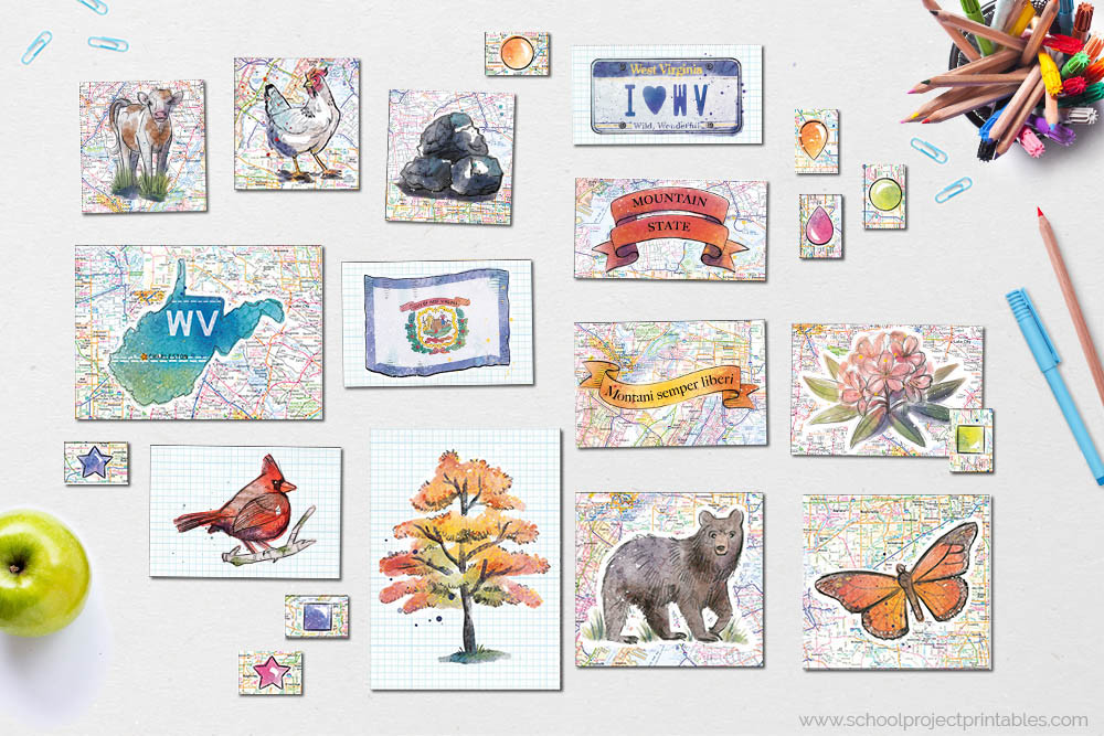 West Virginia State Report Display Board Poster Project Kit - School ...