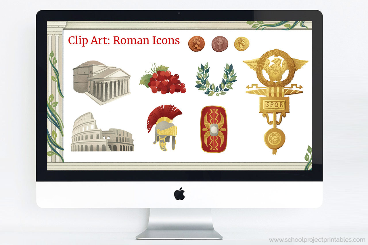 Ancient Rome PowerPoint Template Theme - School Project Printables